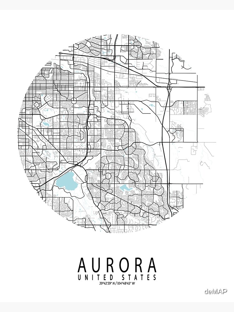 "Aurora City Map of Colorado, USA - Circle" Poster for Sale by deMAP ...