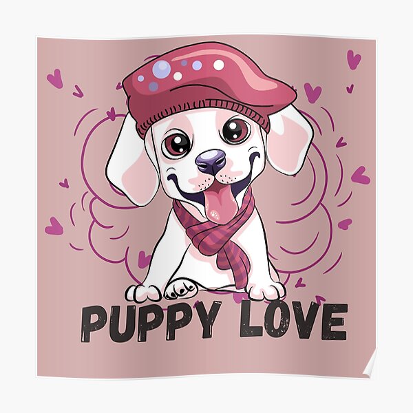 "Cute Puppy Love " Poster by wintklc | Redbubble
