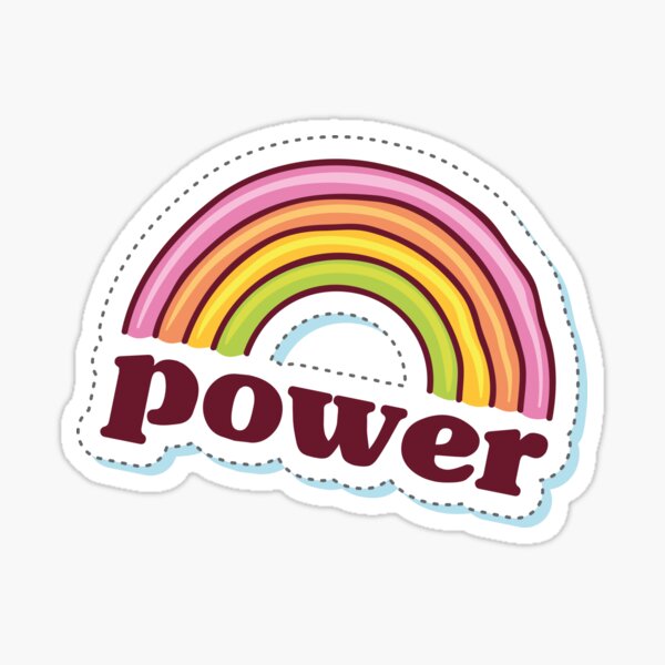 "rainbow power" Sticker by lukehamburger | Redbubble