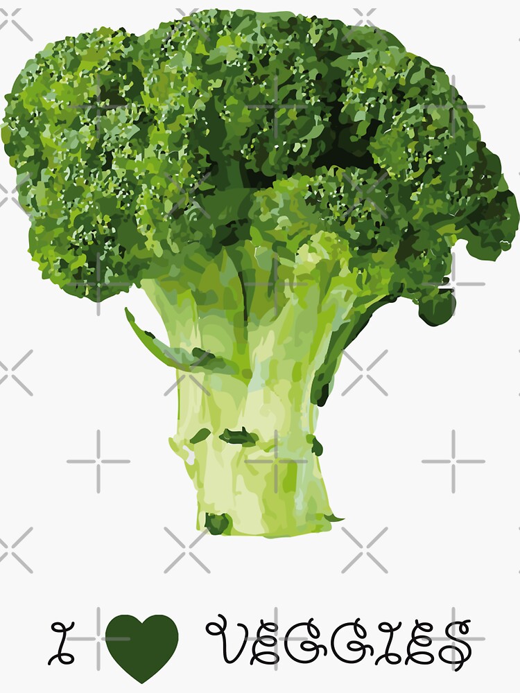 "I love veggies Broccoli - Vegan quotes" Sticker by PrintablesP | Redbubble