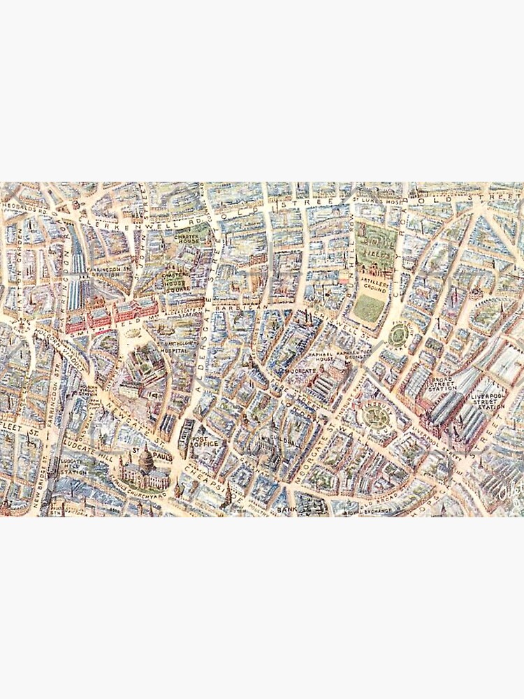 "Old London Map | Old Street & Bishopsgate To Ludgate Circus" Art Print ...