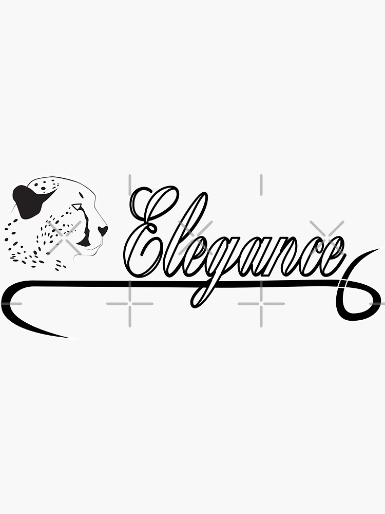 "Cheetah profile with Elegance text" Sticker by FuriusArt | Redbubble