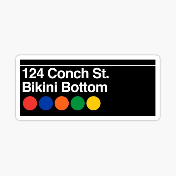 "Spongebob's Pineapple House | 124 Conch St. Bikini Bottom" Sticker by ...