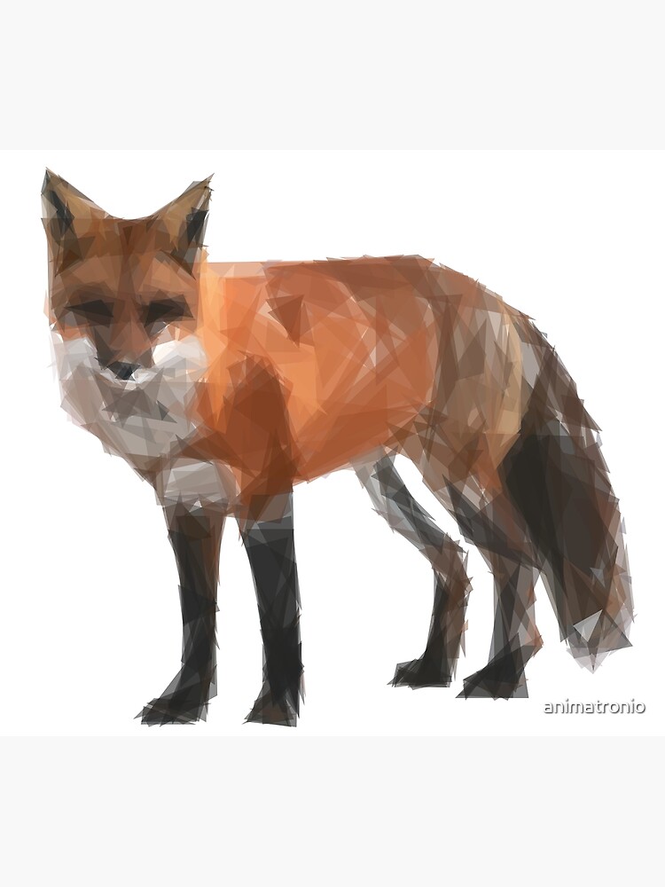 "Triangular low poly red fox" Photographic Print by animatronio | Redbubble