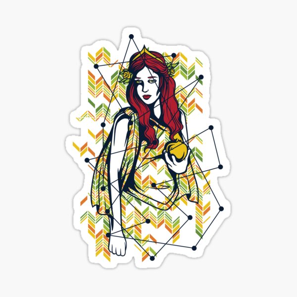 "Lovely girl and her golden apple" Sticker for Sale by Marketmg | Redbubble