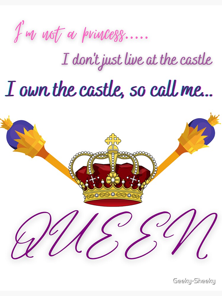 "Call me Queen " Sticker for Sale by Geeky-Sheeky | Redbubble