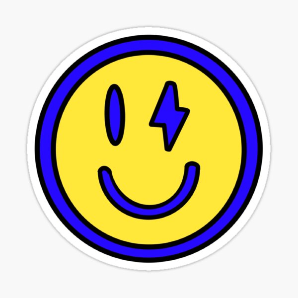 "Blue preppy smile face" Sticker by savleigh77 | Redbubble