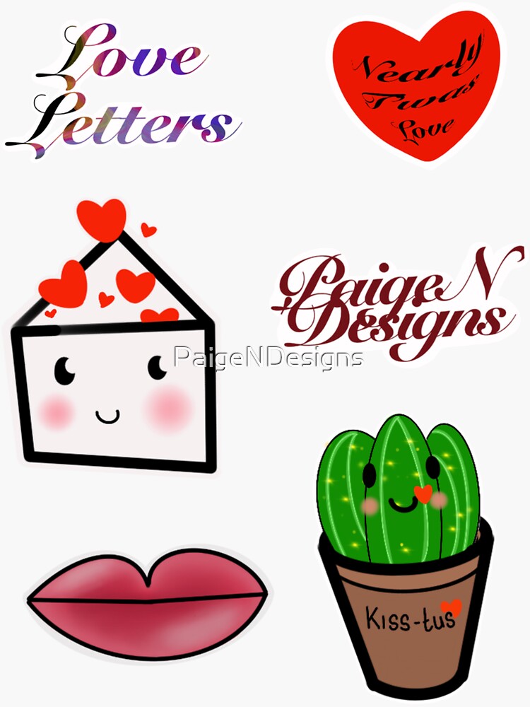 "Love letters collection 5 stickers" Sticker by PaigeNDesigns | Redbubble