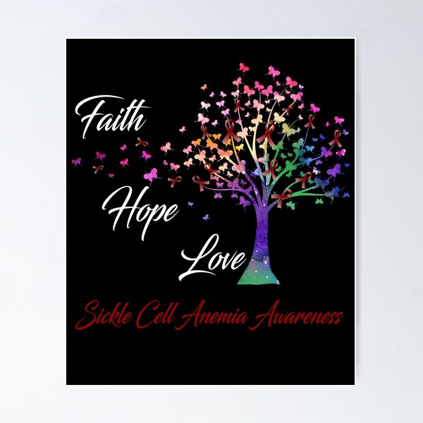 "Ribbon Tree Faith Hope Love Sickle Cell Anemia Awareness" Poster for ...