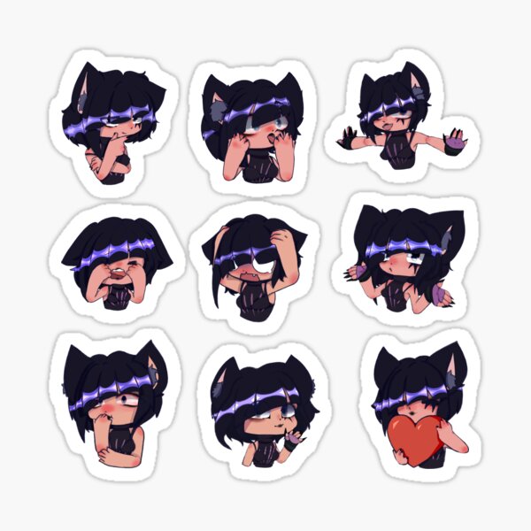 "Cat girl sticker pack" Sticker for Sale by Nyamelon | Redbubble