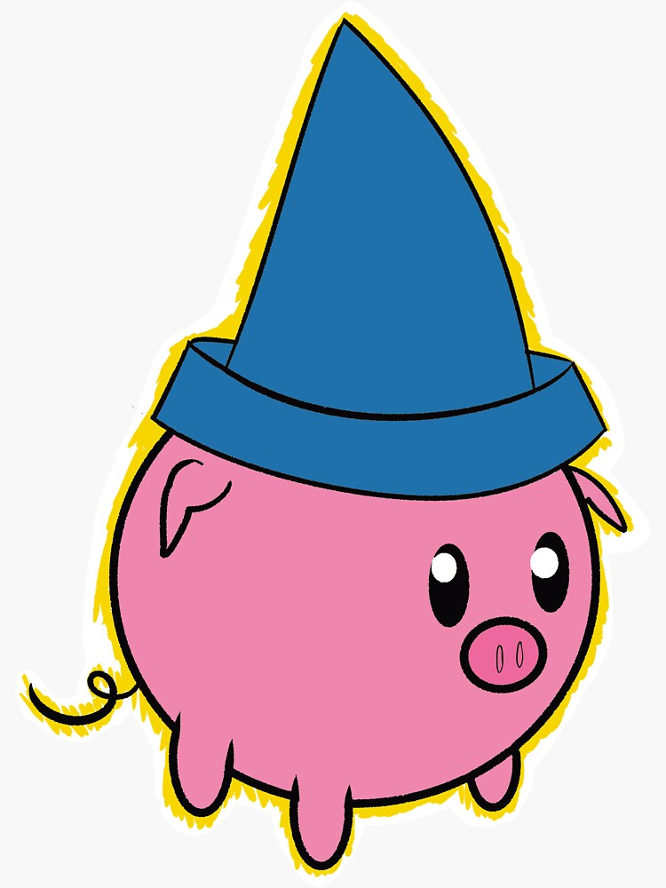 "Cute Cartoon Wizard Pig" Sticker by JThomasArtworks | Redbubble