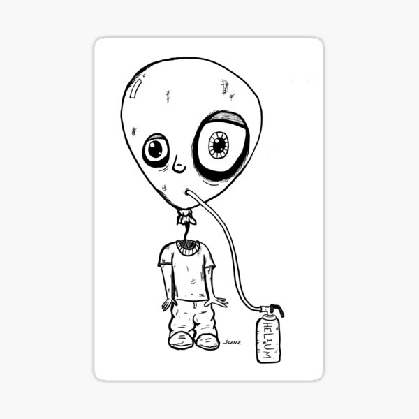 "Helium Huffer" Sticker for Sale by slenzart | Redbubble