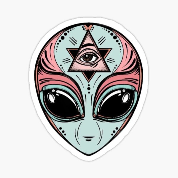 "Alien Face" Sticker for Sale by BlueHeartShop | Redbubble