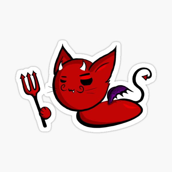 "Devil Cat" Sticker for Sale by cairokoto | Redbubble