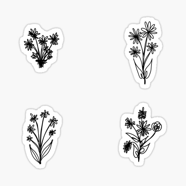 "Mono-line Flower Bouquet Sticker Pack" Sticker for Sale by staceygall ...