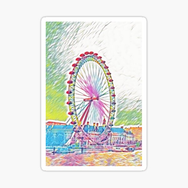 ""The Magical Ferris Wheel"" Sticker for Sale by Ki-Yumi-Art | Redbubble