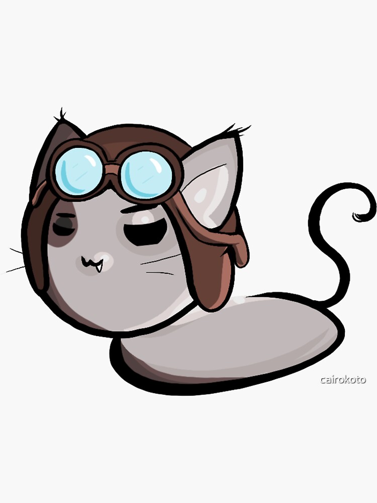 "Pilot Cat" Sticker for Sale by cairokoto | Redbubble