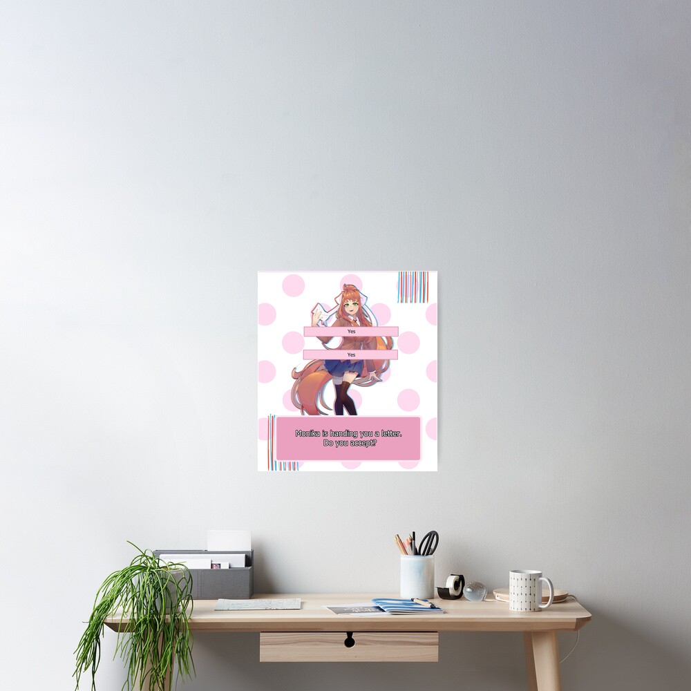 "DDLC Monika Love Letter" Poster for Sale by halnako | Redbubble