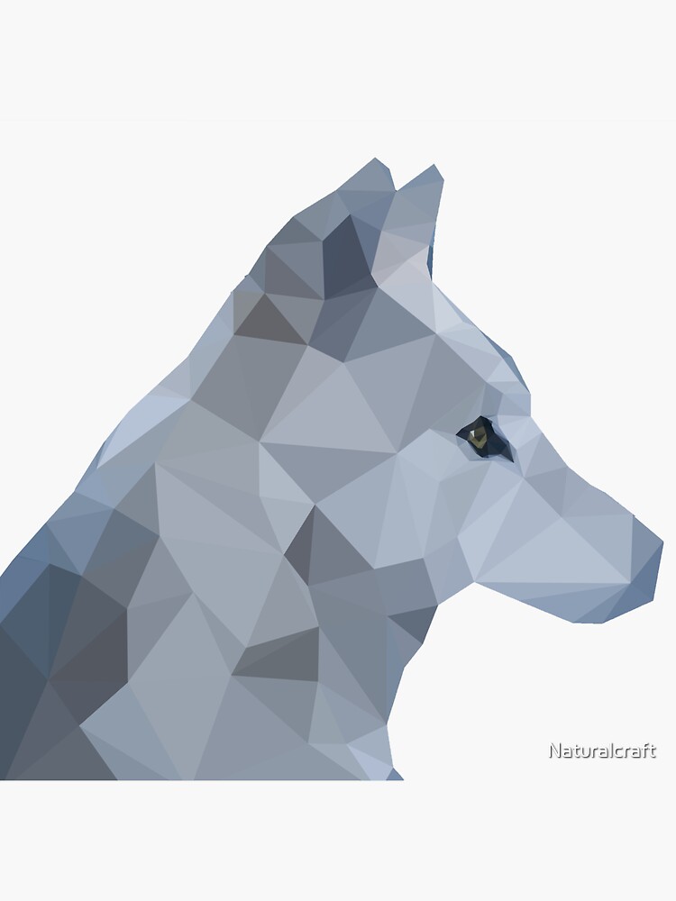 "Low Poly Silver wolf" Sticker for Sale by Naturalcraft | Redbubble