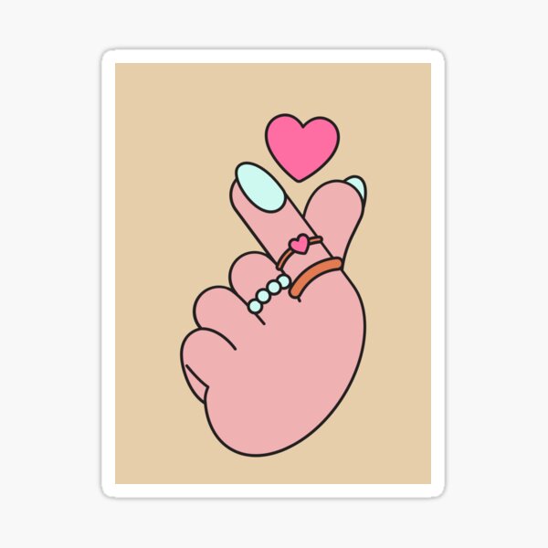 "Finger Heart" Sticker by BossYang | Redbubble