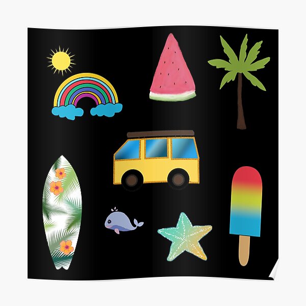 "HYDRO FLASK BEACH TROPICAL VACATION" Poster for Sale by sentha | Redbubble