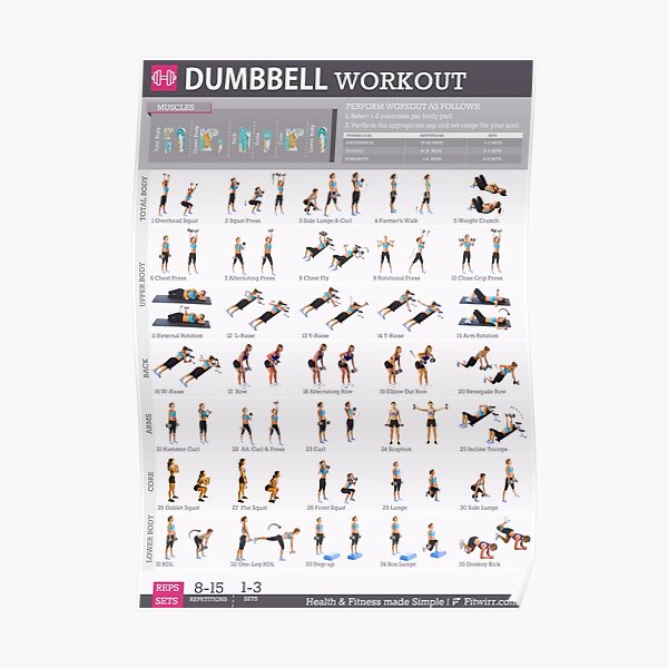 "Dumbbell Workout" Poster for Sale by JoeAlay | Redbubble