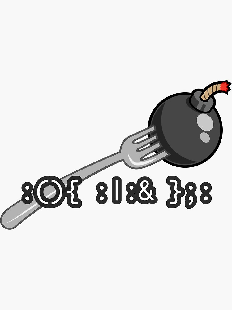 "Bash Fork Bomb" Sticker by code-x-tees | Redbubble
