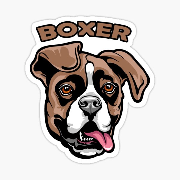 "Boxer artistic dog face design" Sticker for Sale by SamRVstore | Redbubble