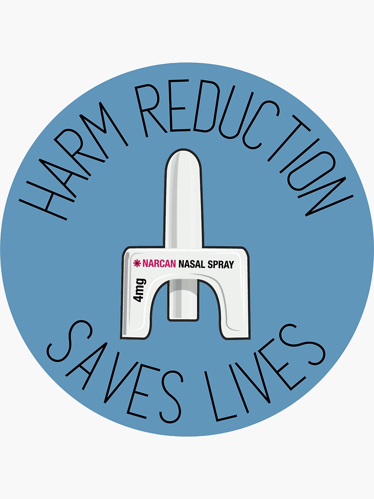"Harm Reduction Blue " Sticker for Sale by sydneyjdg | Redbubble
