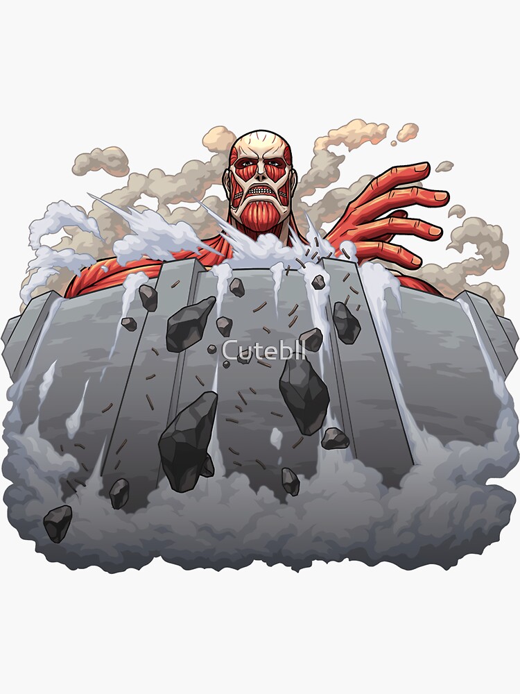 "Attack on Titan-Colossal Titan" Sticker for Sale by Cutebll | Redbubble