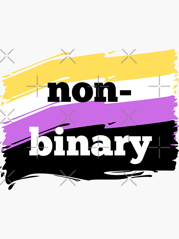 "non-binary" Sticker for Sale by cedgarciakiss | Redbubble