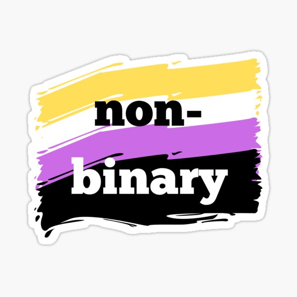"non-binary" Sticker for Sale by cedgarciakiss | Redbubble
