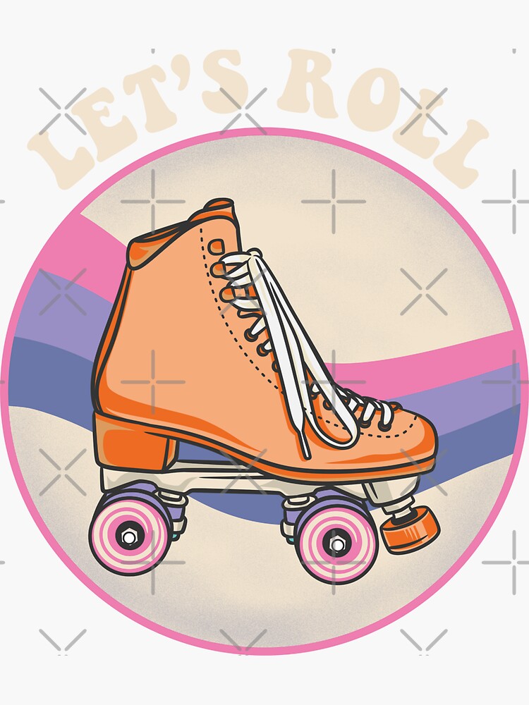 "Let’s Roll Rollerskating Roller Skater 70s 80s" Sticker for Sale by ...