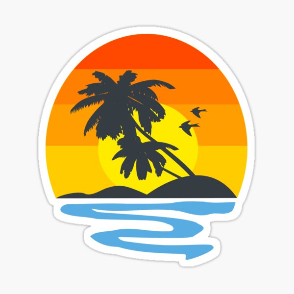 ""Retro Sunset"" Sticker for Sale by IndigoLightz | Redbubble