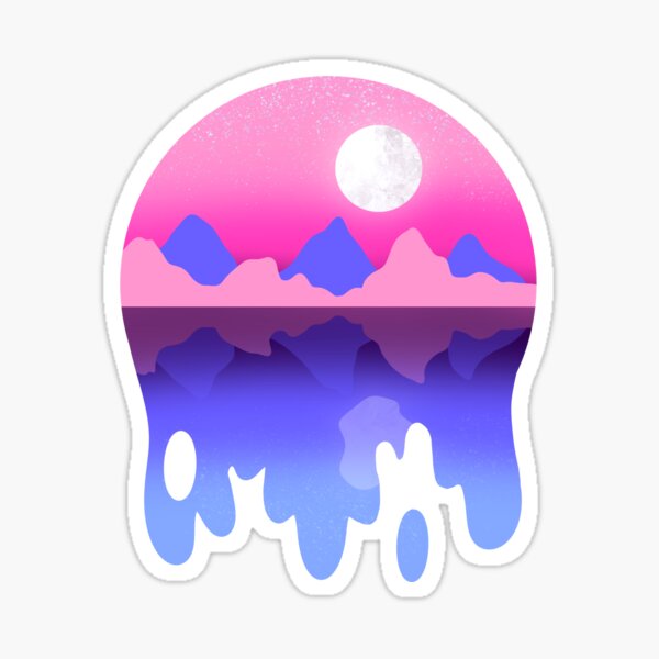 "Subtle Pride Merch: Omnisexual Moonlight Mountain Landscape Drip ...