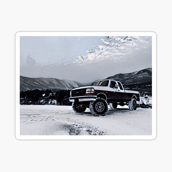 "Ford OBS F250 Truck" Sticker by Maxsfinedesigns | Redbubble
