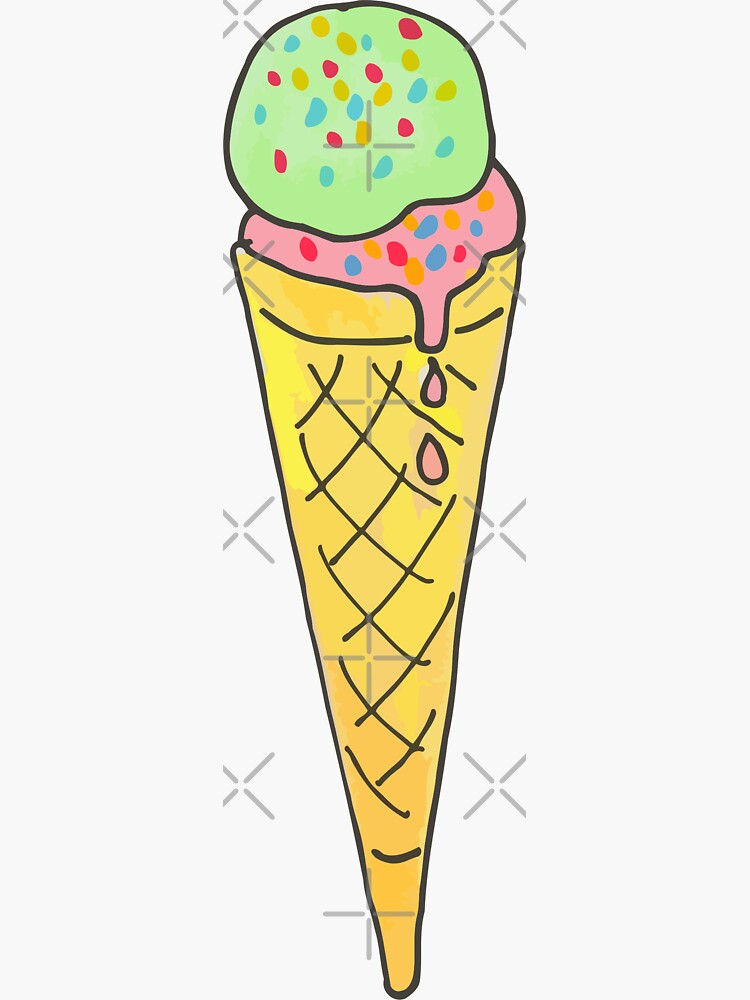 ""Ice Cream Drip"" Sticker by IndigoLightz | Redbubble