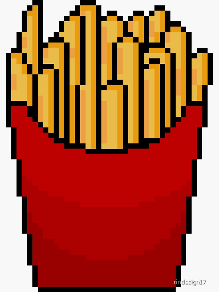 "Pixel Fries" Sticker by rindesign17 | Redbubble