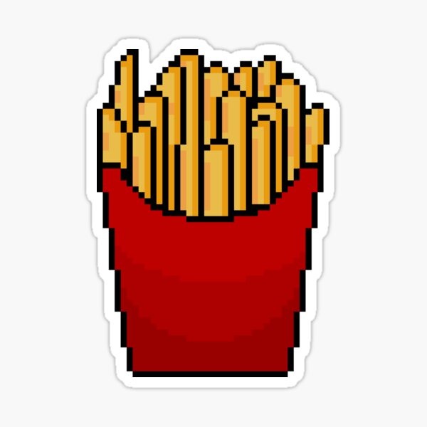 "Pixel Fries" Sticker by rindesign17 | Redbubble