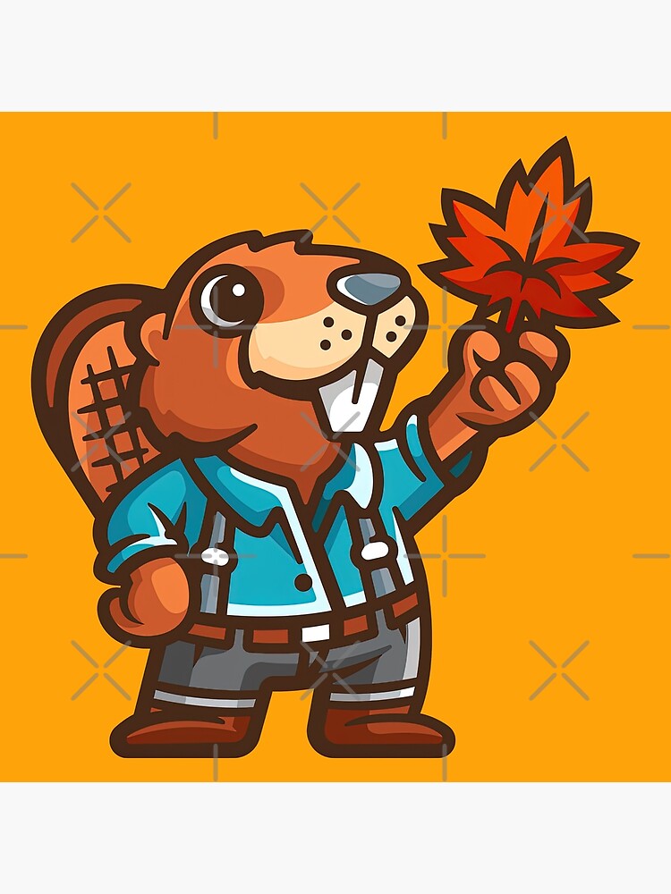 Impression photo « Personnage de dessin animé de castor, dessin animé ...