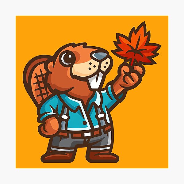 Impression photo « Personnage de dessin animé de castor, dessin animé ...