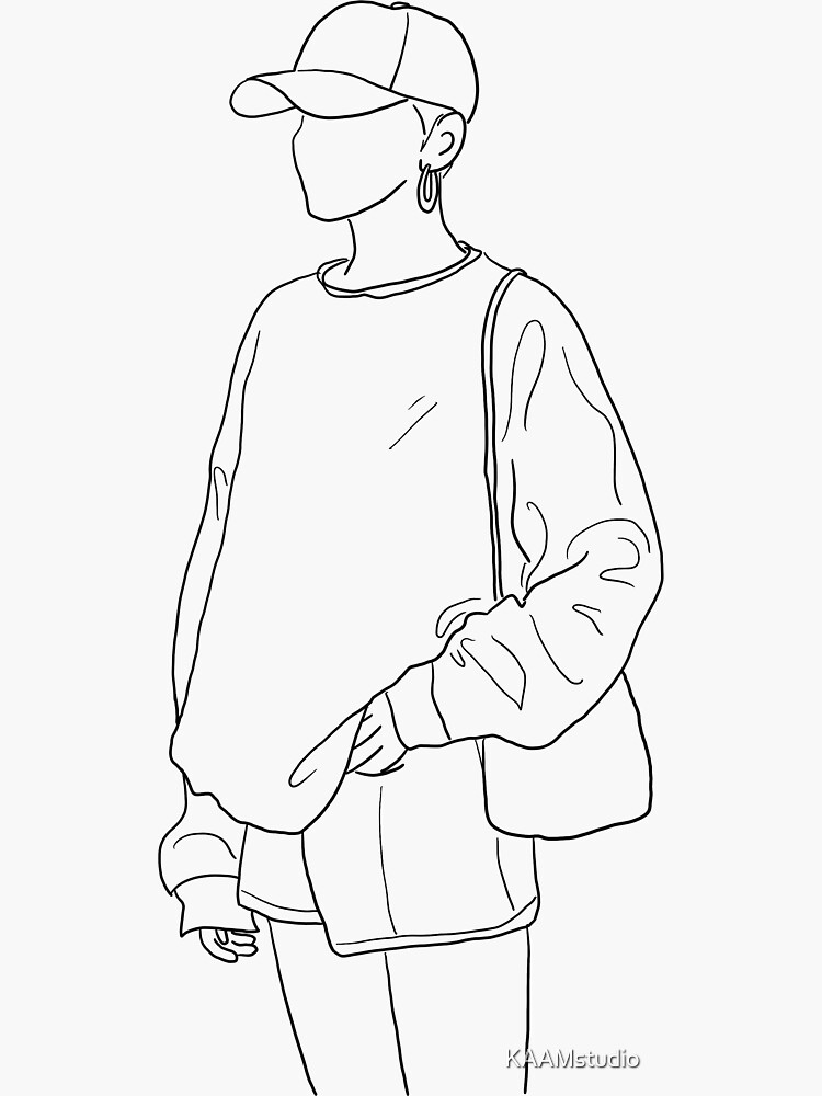 "Faceless drawing" Sticker by KAAMstudio | Redbubble