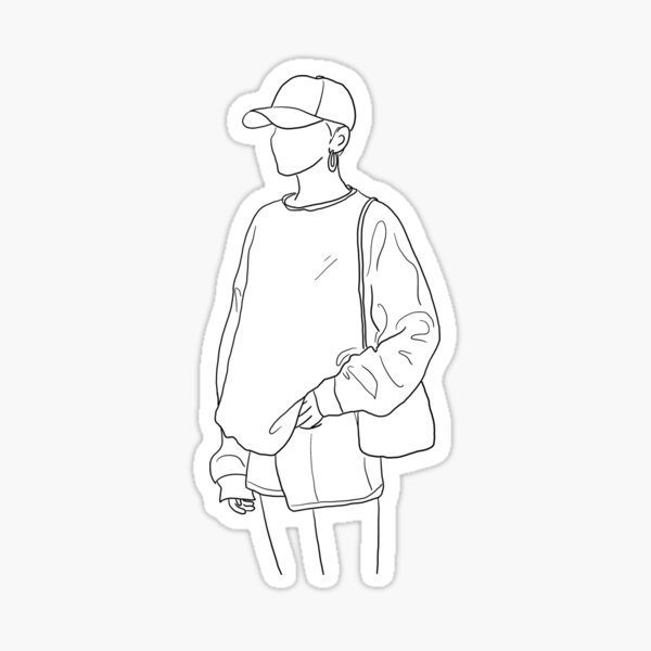 "Faceless drawing" Sticker by KAAMstudio | Redbubble