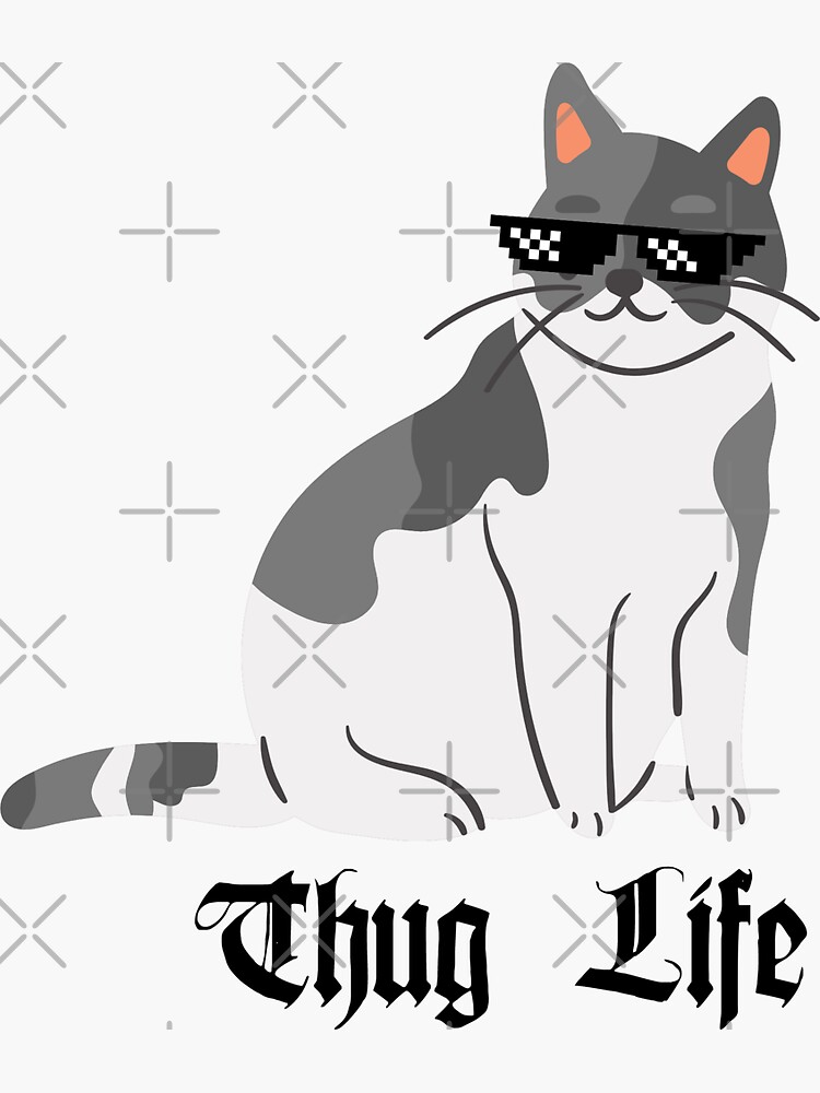 "Thug Life Cat" Sticker for Sale by ImperialRose | Redbubble