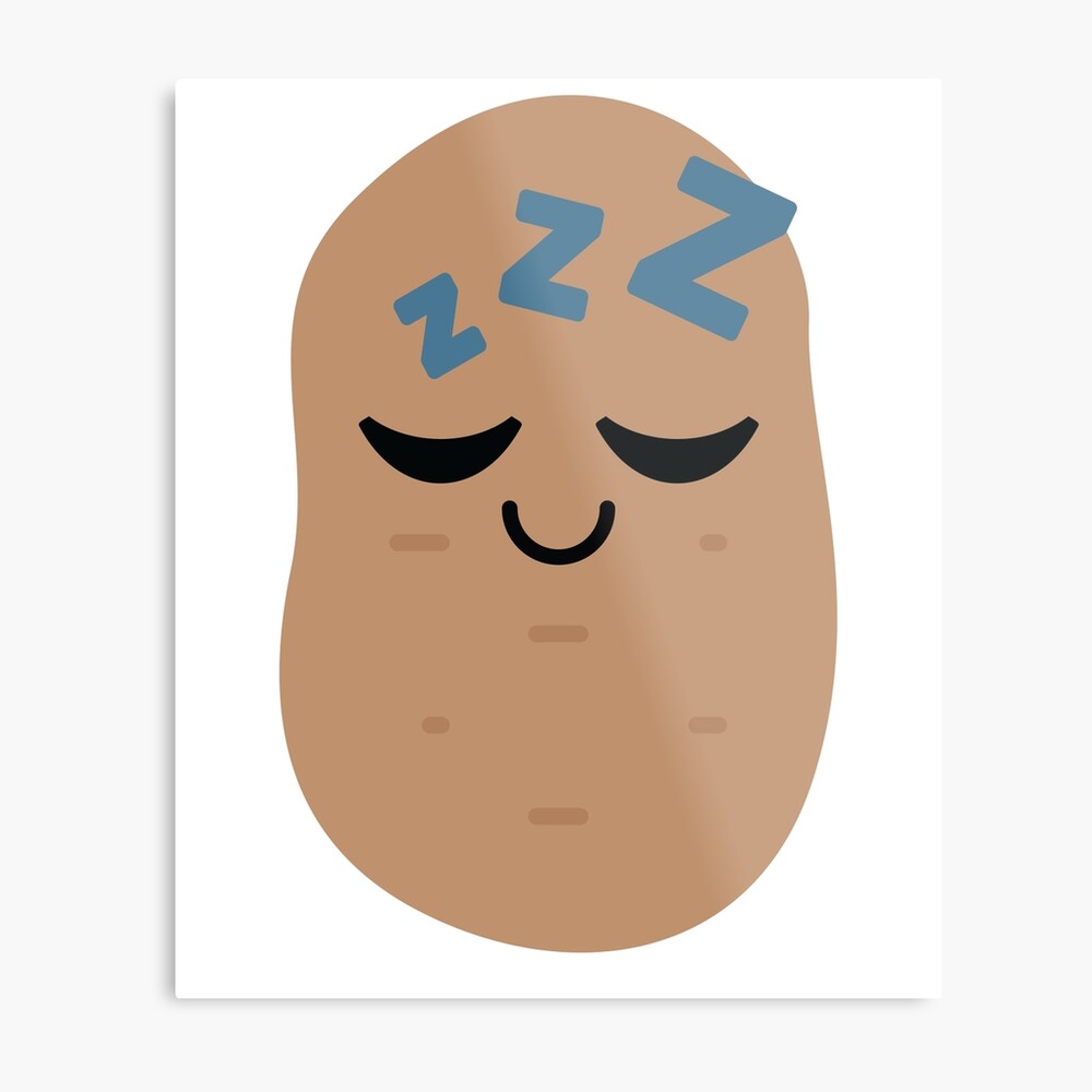 "Potato Emoji Tired and Sleep" Metal Print by teeandmee | Redbubble