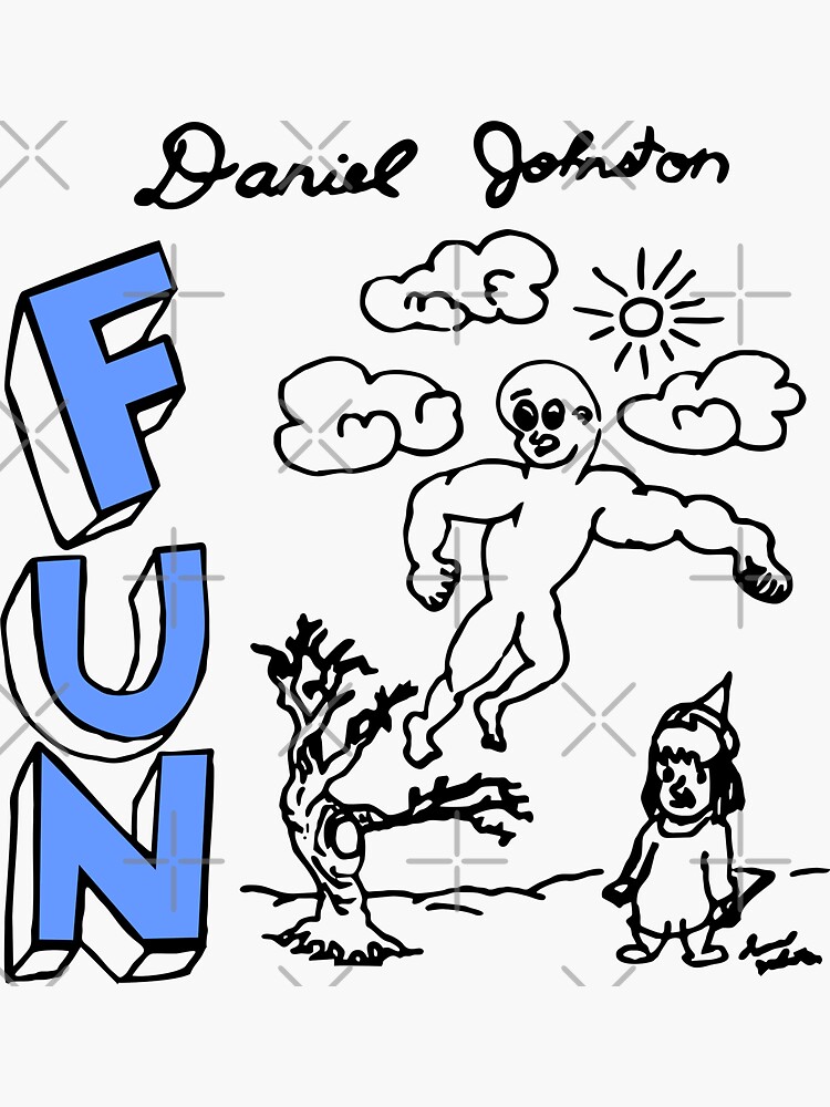"Daniel Johnston Fun" Sticker by Luciannart | Redbubble