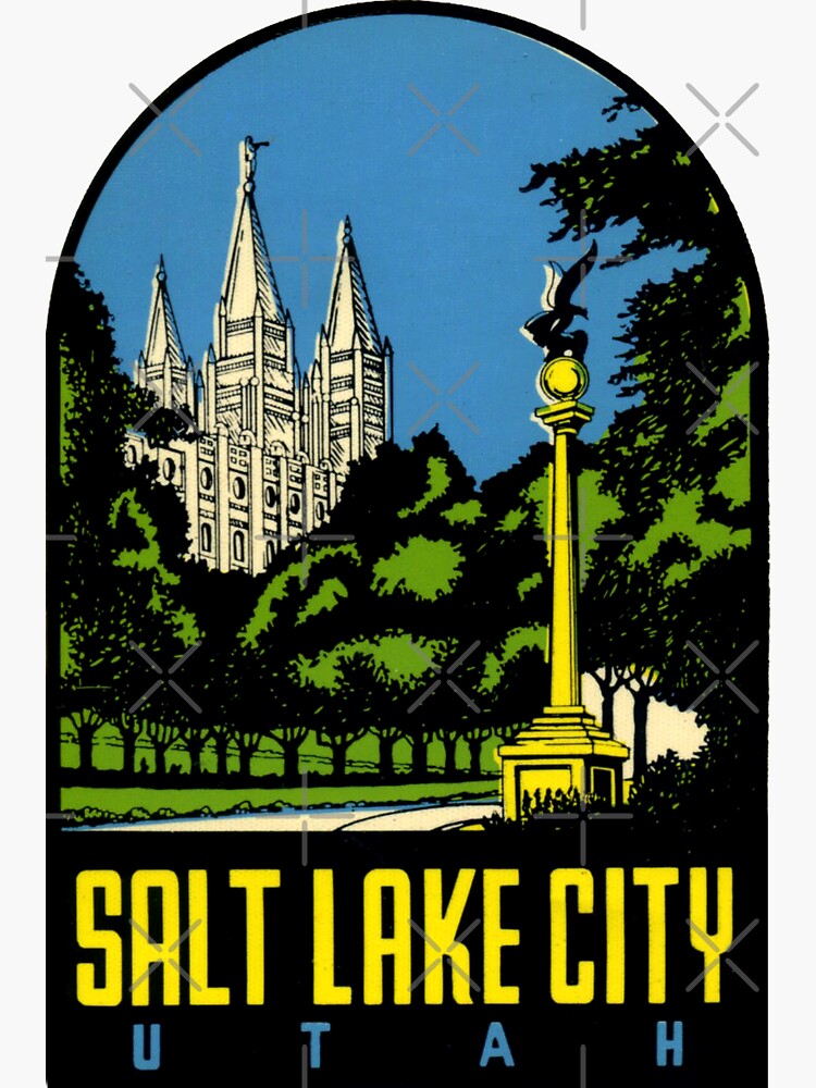 "Salt Lake City Utah Vintage Travel Decal" Sticker for Sale by hilda74 ...