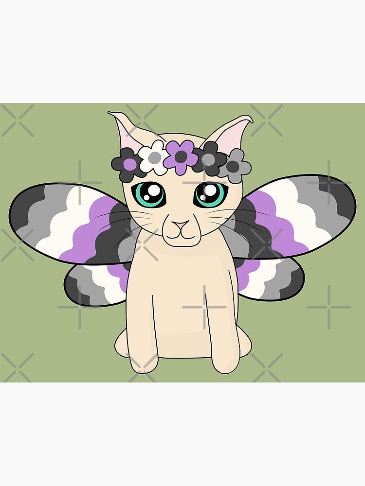 "Cottagecore Fairycore Kawaii Subtle Asexual Pride Cat Fairy" Poster by ...
