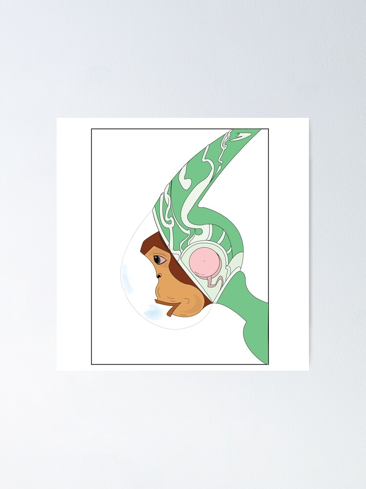 "Alien Astronaut Monkey." Poster by PatSite | Redbubble