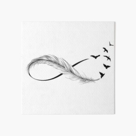 "Infinite Symbol Feather With Birds" Art Board Print for Sale by ...